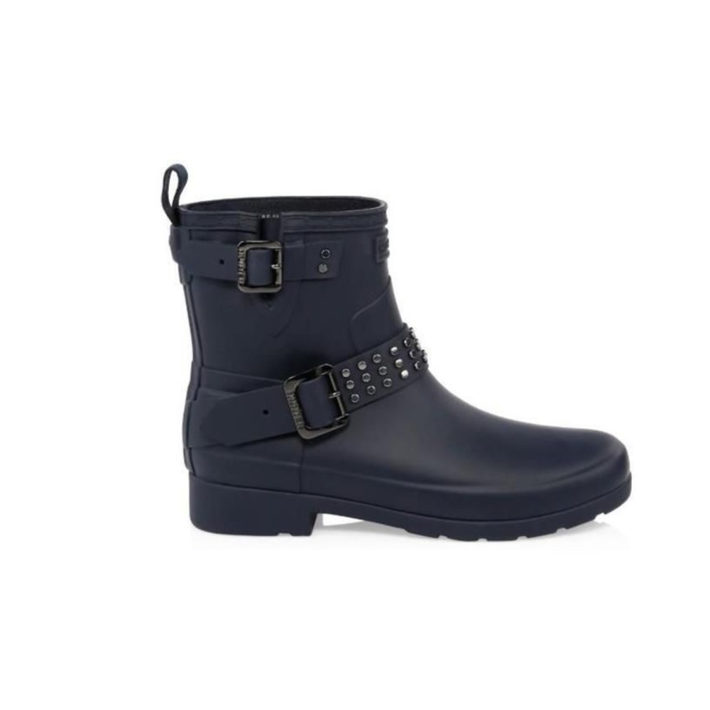 New Hunter Aw18 Refined Stud Biker Boots, Navy Blue (… - Gem